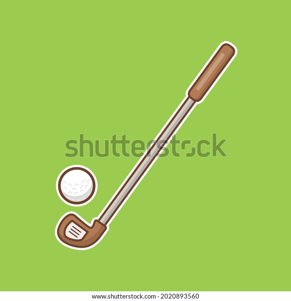Stick Golf Golf Ball Illustration Simple Stock Vector (Royalty Free ...