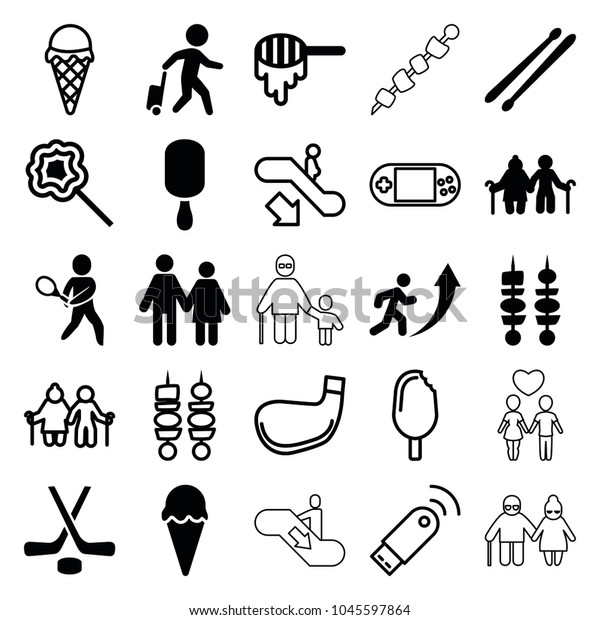 Stick Icons Set 25 Editable Filled Stock Vector (Royalty Free ...