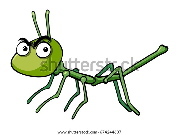Stick Insect Angry Face Illustration Stock Vector (Royalty Free ...