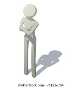 Stick Man Angry Icon Isometric Illustration Stock Vector (Royalty Free ...