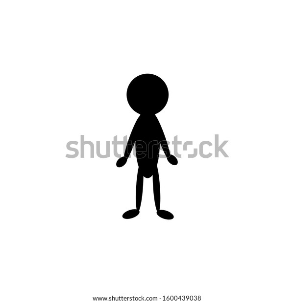Stick Man Black On White Stock Vector (Royalty Free) 1600439038 ...