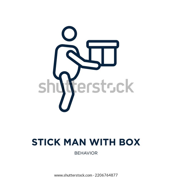 Stick Man Box Icon Behavior Collection Stock Vector (Royalty Free ...