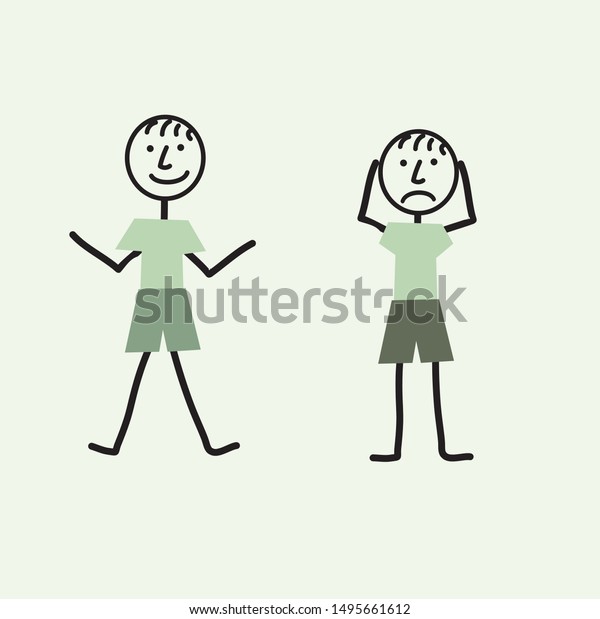Stick Man Different Poses Animation Style Stock Vector (Royalty Free ...