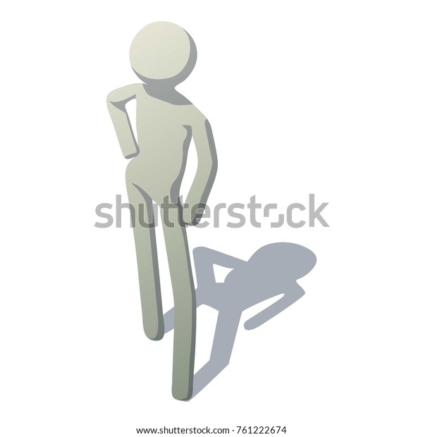 Stick Man Flirting Icon Isometric Illustration Stock Vector (Royalty ...