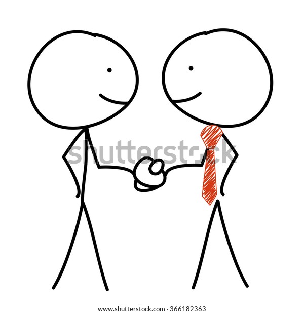 Stick Man Hand Shake Agreement Business Stock Vector (Royalty Free ...
