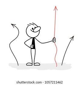 Stick Man Holding Arrow Stock Vector (Royalty Free) 1057211462