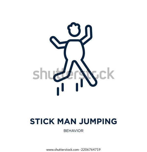 Stick Man Jumping Icon Behavior Collection Stock Vector (Royalty Free ...