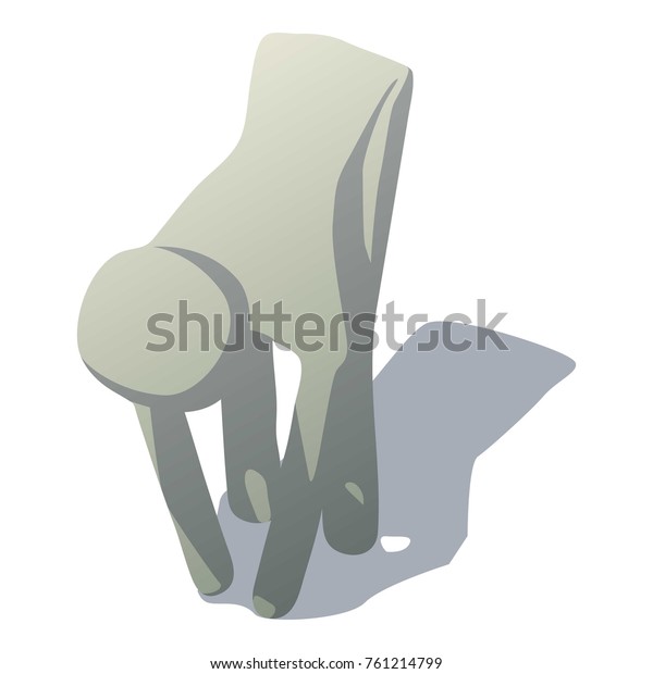 Stick Man Leaning Icon Isometric Illustration Stock Vector (Royalty ...