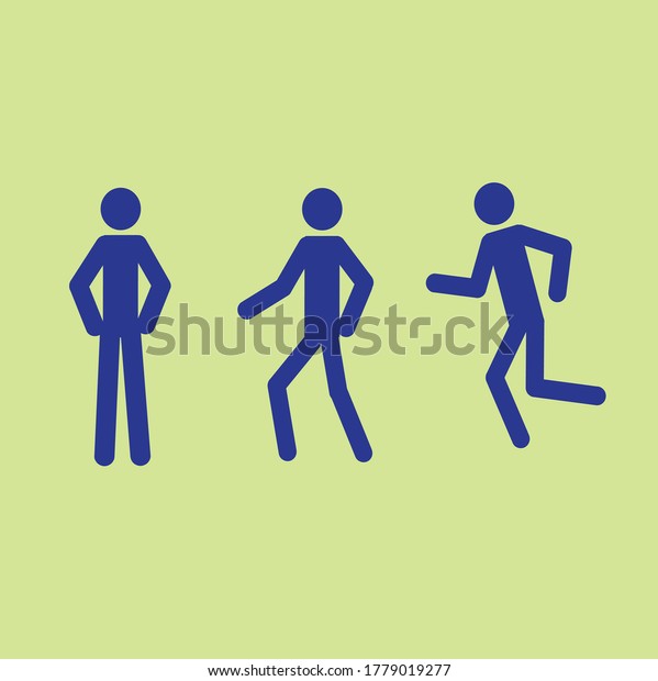 Stick Man Motion Isolated On Yellow Stock Vector (Royalty Free ...