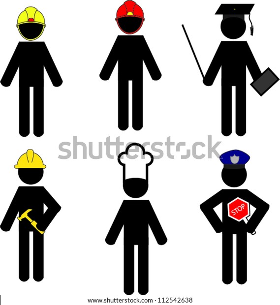 Stick Man Professions Stock Vector (Royalty Free) 112542638 | Shutterstock