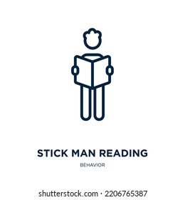 Stick Man Reading Icon Behavior Collection Stock Vector (Royalty Free ...