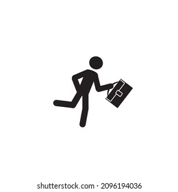Stick Man Sketch Briefcase Hand Running Stock Vector (Royalty Free ...