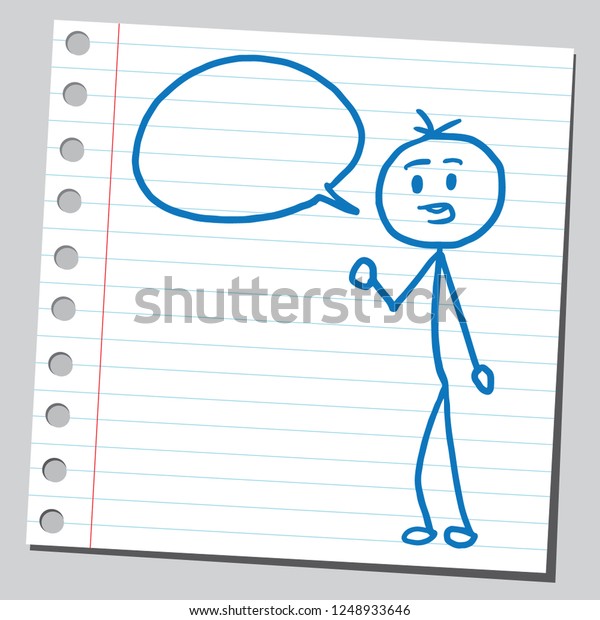 Stick Man Speaking Something Stock Vector (Royalty Free) 1248933646