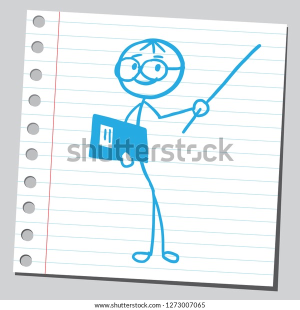 Stick Man Teacher Stock Vector (Royalty Free) 1273007065 | Shutterstock