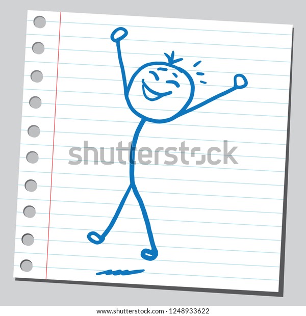 Stick Man Very Happy Stock Vector (Royalty Free) 1248933622 | Shutterstock