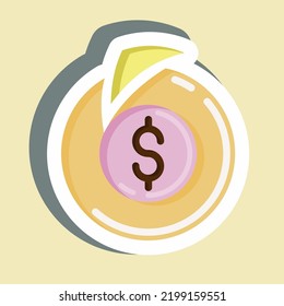 Sticker Basic Income Suitable Education Symbol Stock Vector (Royalty ...