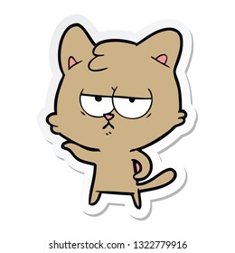 Sticker Bored Cartoon Cat Stock Vector (Royalty Free) 1322779916 ...