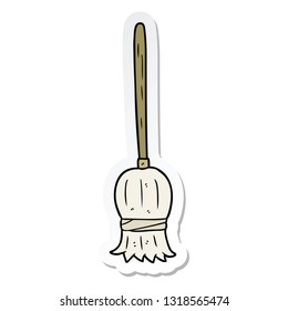 Sticker Cartoon Broom Stock Vector (Royalty Free) 1318565474 | Shutterstock