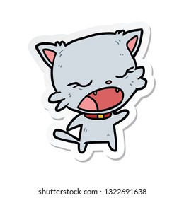 Sticker Cartoon Cat Talking Stock Vector (Royalty Free) 1322691638 ...