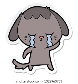 Sticker Cartoon Crying Dog Stock Vector (Royalty Free) 1322963753 ...