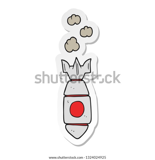 Sticker Cartoon Falling Bomb Stock Vector (Royalty Free) 1324024925 ...