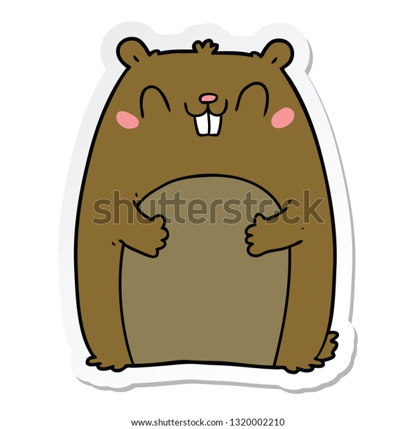 Sticker Cartoon Happy Gopher Stock Vector (Royalty Free) 1320002210 ...