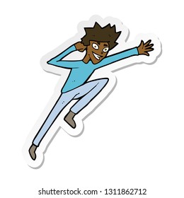 Sticker Cartoon Jumping Man Stock Vector (Royalty Free) 1311862712 ...