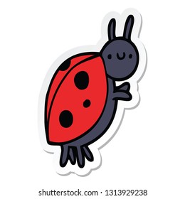 Sticker Cartoon Ladybug Stock Vector (Royalty Free) 1313929238 ...