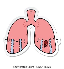 Sticker Cartoon Lungs Crying Stock Vector (Royalty Free) 1320446225