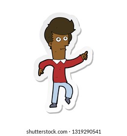 Sticker Cartoon Man Pointing Stock Vector (Royalty Free) 1319290541 ...