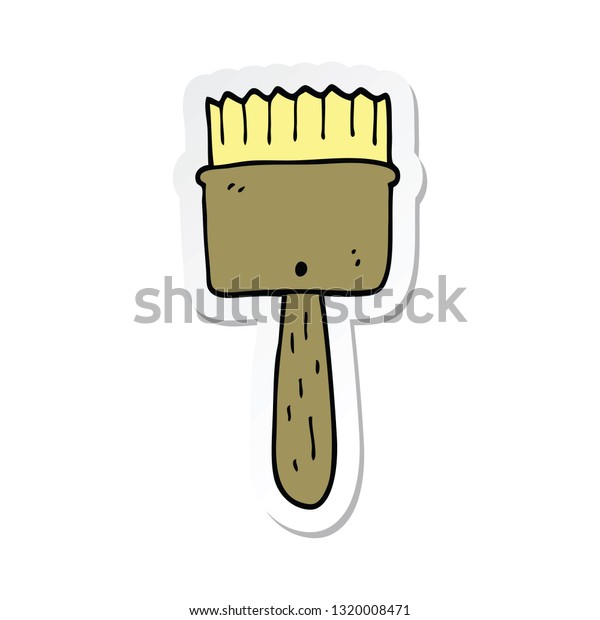 Sticker Cartoon Paintbrush Stock Vector (Royalty Free) 1320008471 ...