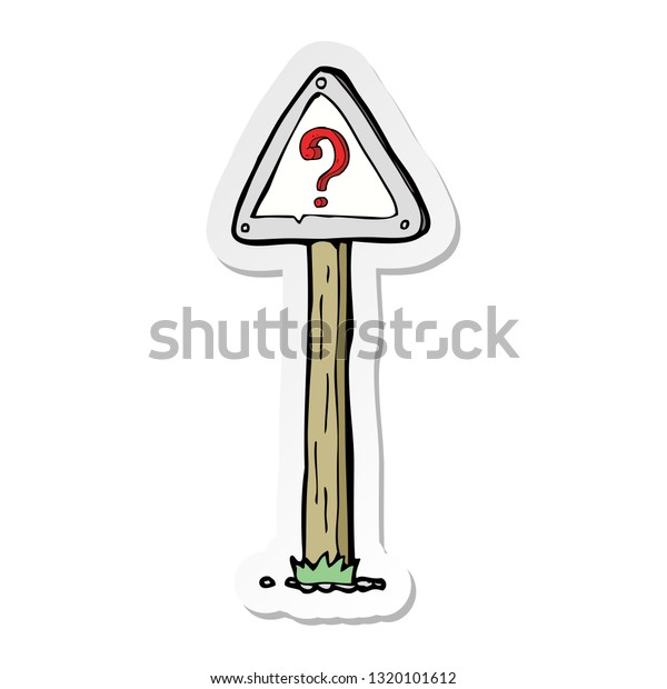Sticker Cartoon Question Mark Sign Stock Vector (Royalty Free ...