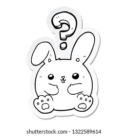 Sticker Cartoon Rabbit Question Mark Stock Vector (Royalty Free ...