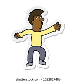 Sticker Cartoon Reaching Man Stock Vector (Royalty Free) 1322819486 ...
