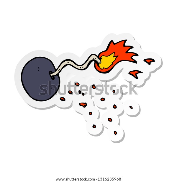 Sticker Cartoon Round Bomb Stock Vector (Royalty Free) 1316235968 ...
