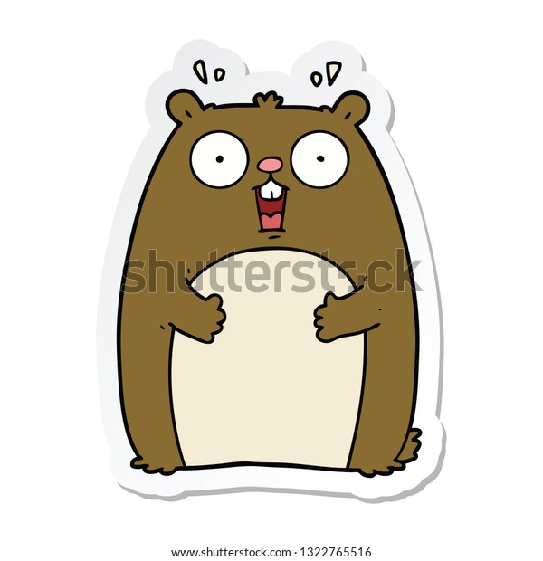 Sticker Cartoon Shocked Ground Hog Stock Vector (Royalty Free ...