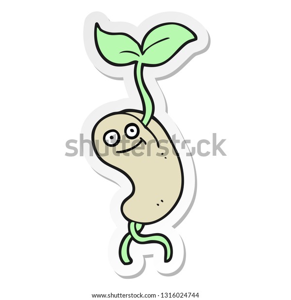 Sticker Cartoon Sprouting Seed Stock Vector (Royalty Free) 1316024744