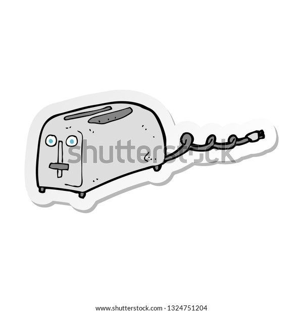 Sticker Cartoon Toaster Stock Vector (Royalty Free) 1324751204 ...
