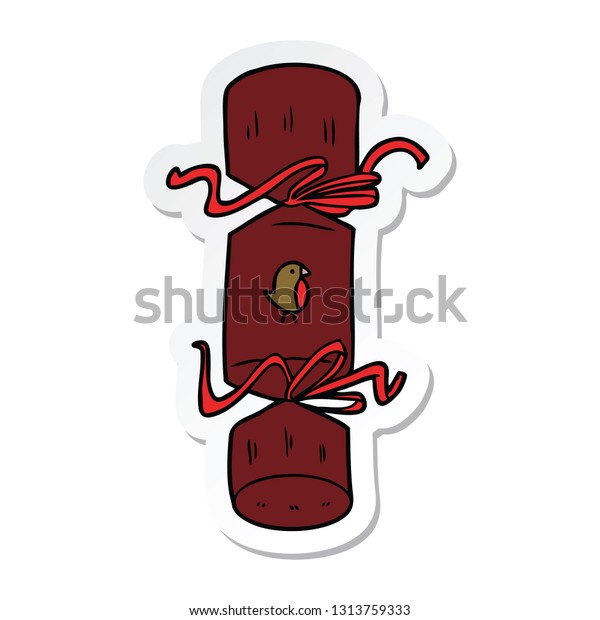 Sticker Christmas Cracker Cartoon Stock Vector (Royalty Free ...