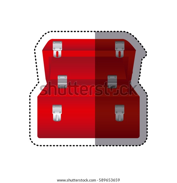 Sticker Colorful Red Tool Box Vector Stock Vector (Royalty Free) 589653659