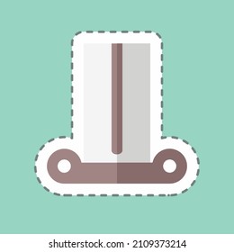 Sticker Column Line Cut Simple Illustration Stock Vector (Royalty Free ...