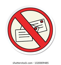 Sticker Cute Cartoon No Post Sign Stock Vector (Royalty Free ...