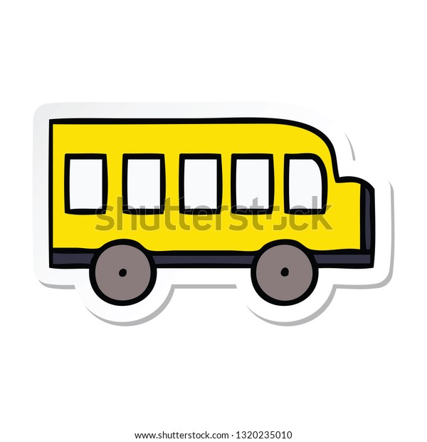Sticker Cute Cartoon School Bus Stock Vector (Royalty Free) 1320235010 ...