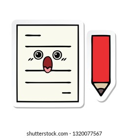 Cute Cartoon Test Paper Stock Vector (Royalty Free) 1313663843