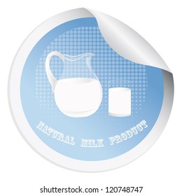 Sticker Fresh Milk Packaging Dairy Products Stock Vector (Royalty Free ...