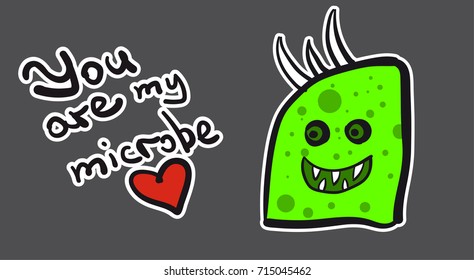 Sticker Funny Lime Green Microbe Stock Vector (Royalty Free) 715045462 ...