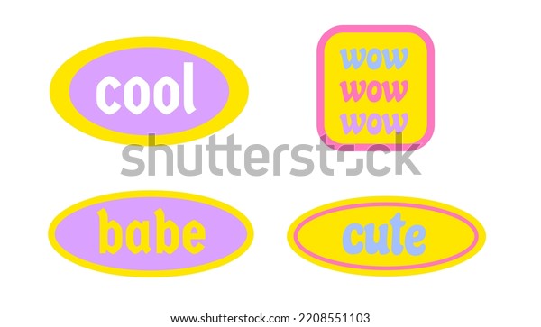 Sticker Girly 90s Vector Set Pop Stock Vector (Royalty Free) 2208551103 ... Sticker Girly 90s Vector Set Pop Stock Vector (Royalty Free) 2208551103 ...