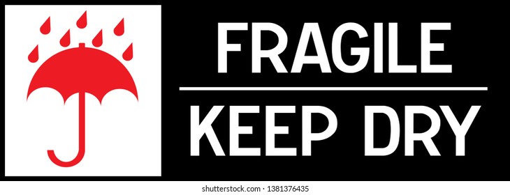 Sticker Keep Dry Fragile Do Not Stock Vector (Royalty Free) 1381376435 ...