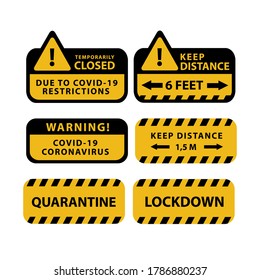 Sticker Label Design Vector Quarantine Covid Stock Vector (Royalty Free ...