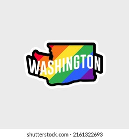 Sticker Lgbt Flag Map Washington Vector Stock Vector (Royalty Free ...